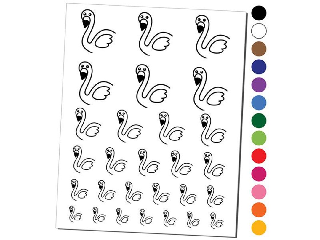 Peeking Flamingo Temporary Tattoo Water Resistant Fake Body Art Set ...