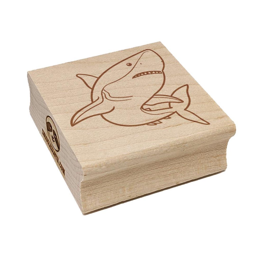 Powerful Great White Shark Square Rubber Stamp for Stamping Crafting - Etsy