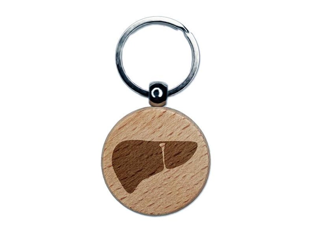 Liver Organs Anatomy Body Part Engraved Wood Round Keychain Tag Charm ...