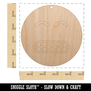 Grimace Face Sheepish Emoticon Unfinished Craft Wood Holiday Christmas ...