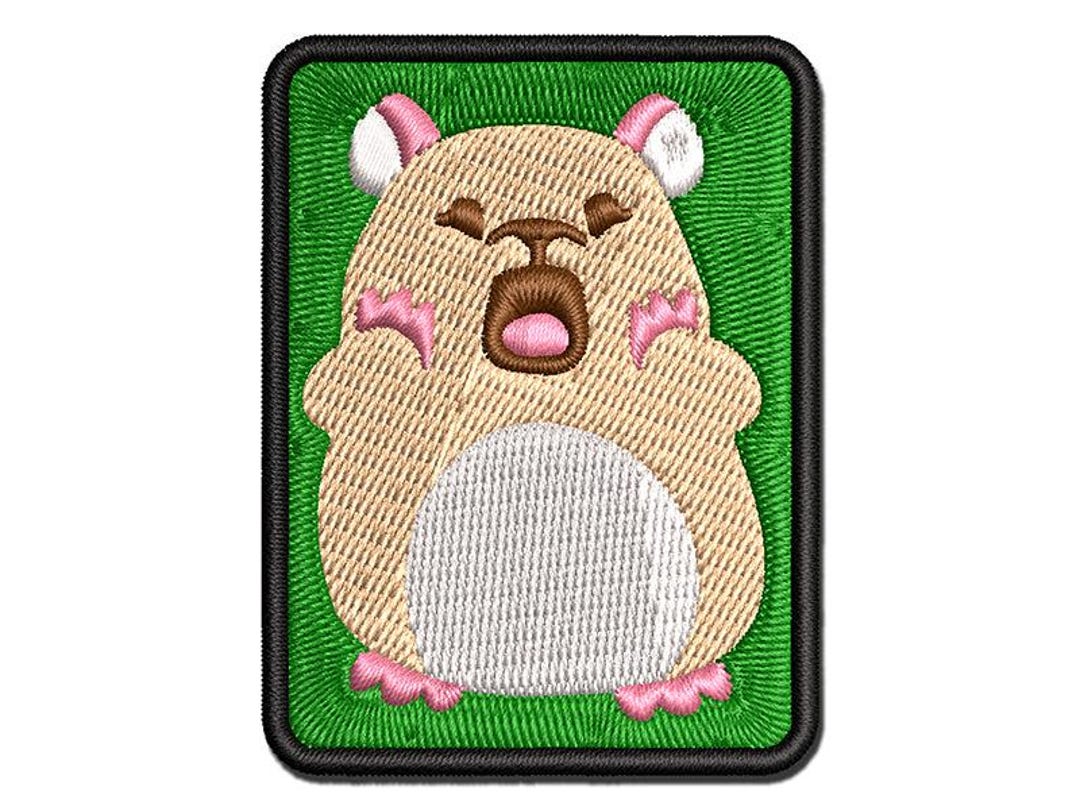 Shocked Scared Cute Hamster Rodent Gasp Multi-color Embroidered Iron-on ...