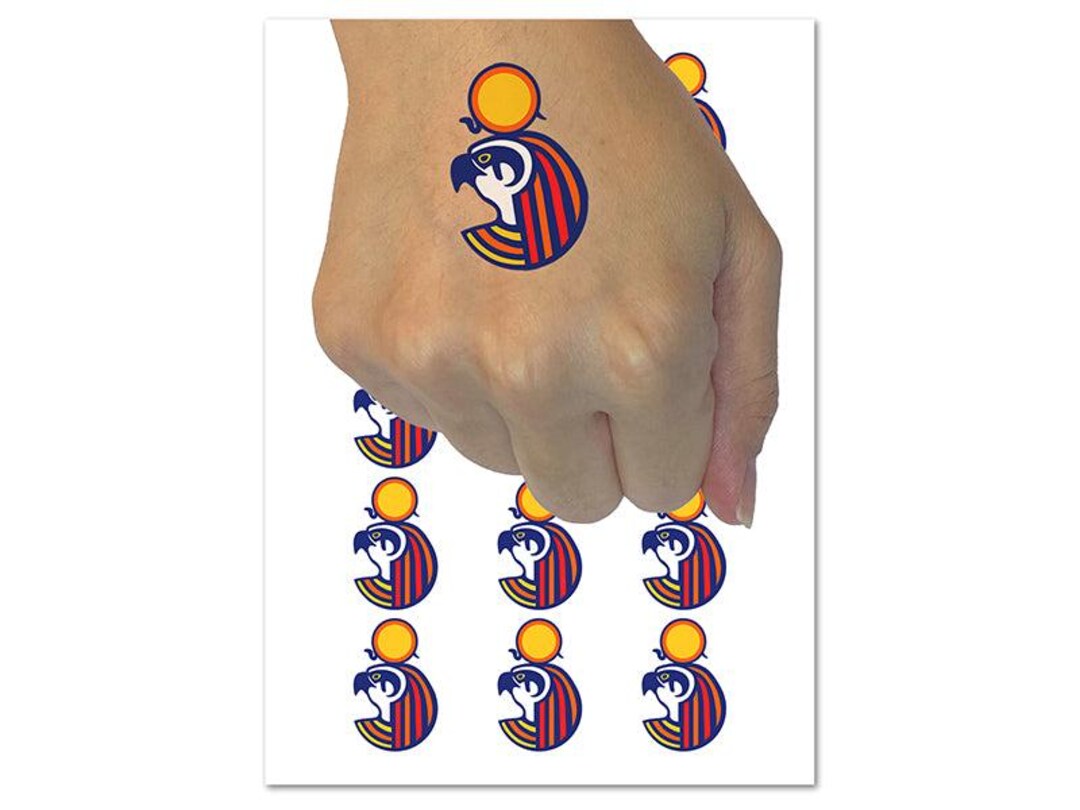 Ra Head Egyptian God of the Sun Temporary Tattoo Water Resistant Fake ...