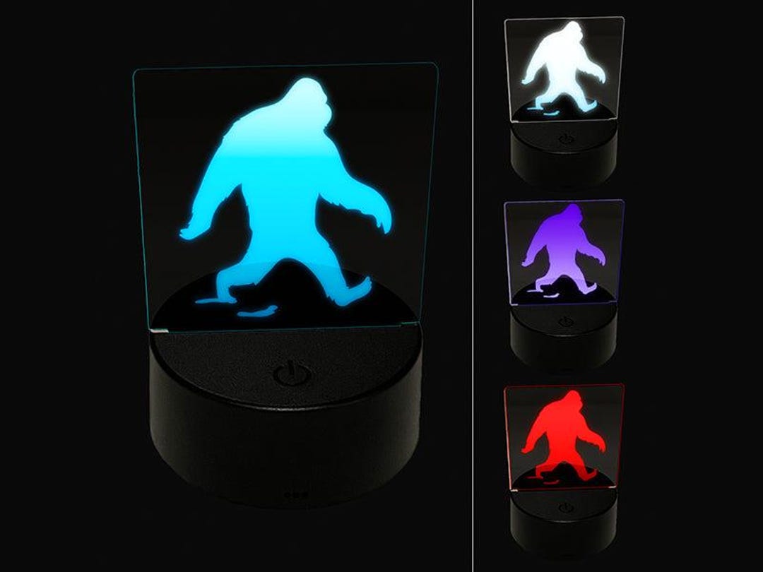 Bigfoot Sasquatch Walking With Footprint Trail 3D Illusion LED Night ...