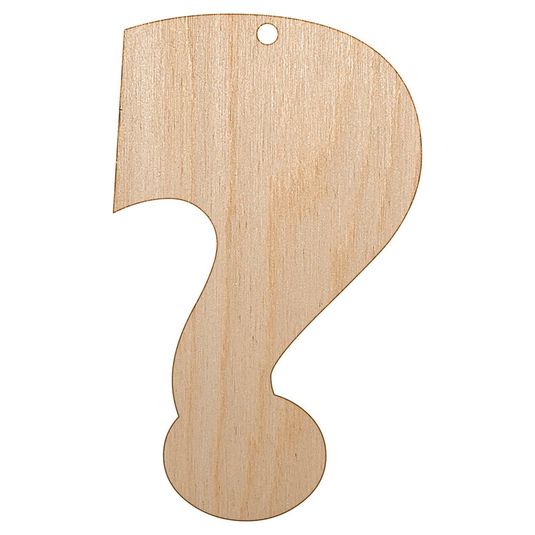 Question Mark Bold Unfinished Craft Wood Holiday Christmas Tree DIY Pre ...