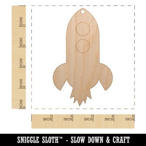 Rocket Ship Doodle Unfinished Craft Wood Holiday Christmas Tree DIY Pre ...