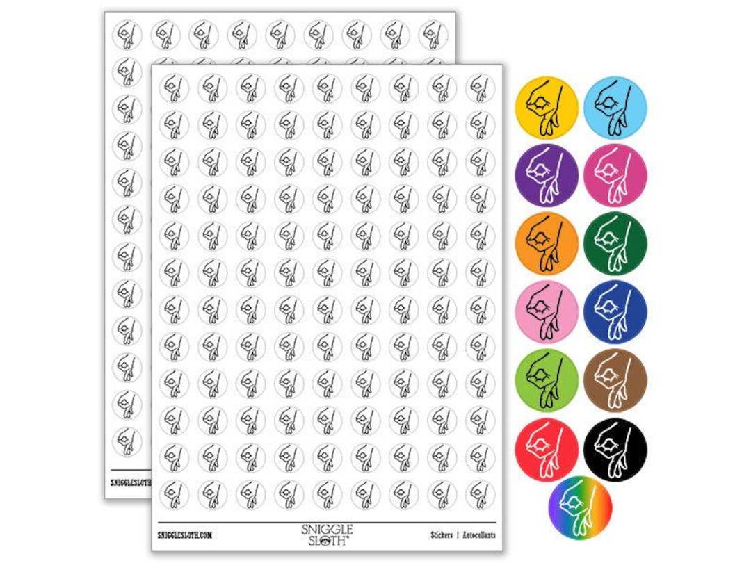 Circle Game Hand Sign Funny Round Sticker Pack - Etsy