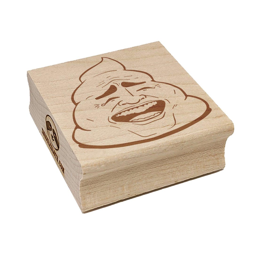 Poop Troll Face Funny Square Rubber Stamp for Stamping Crafting - Etsy