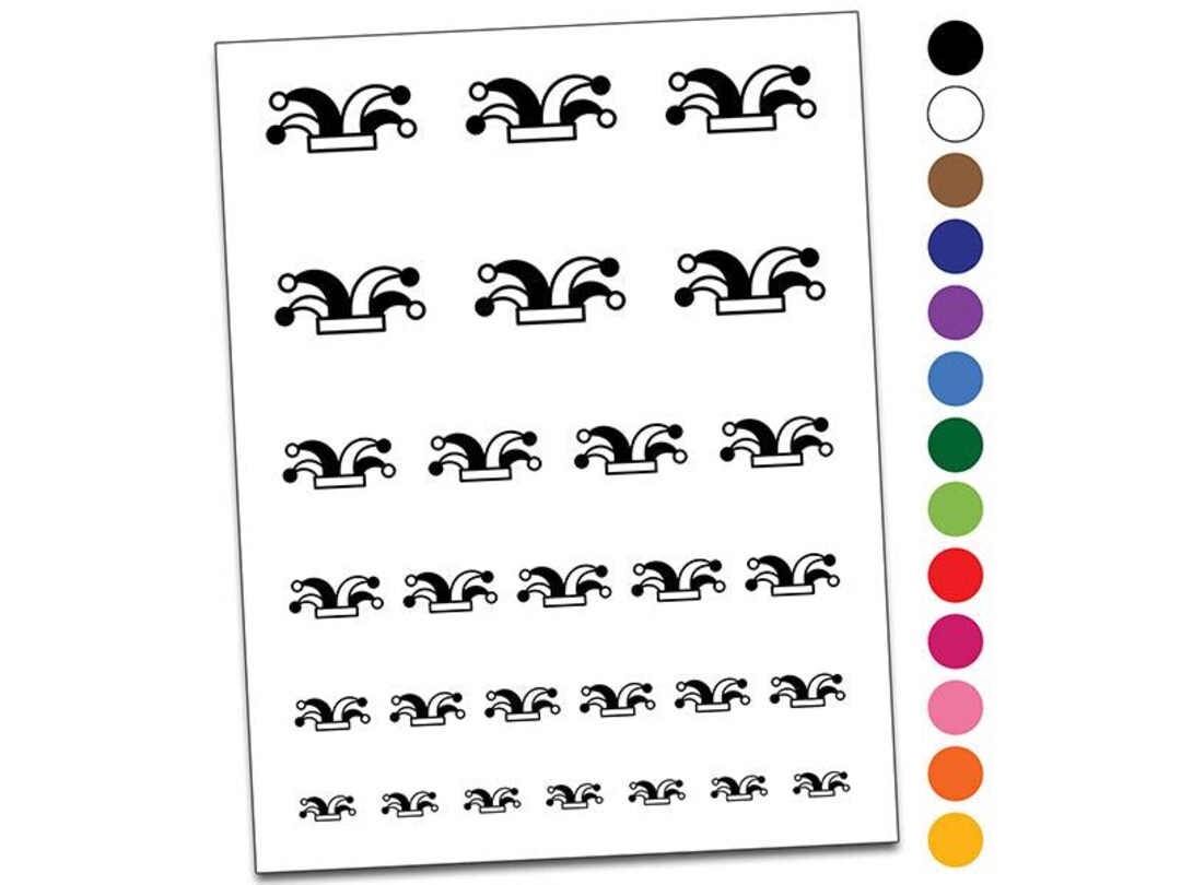 Jester Joker Hat Tarot Card Temporary Tattoo Water Resistant Fake Body ...