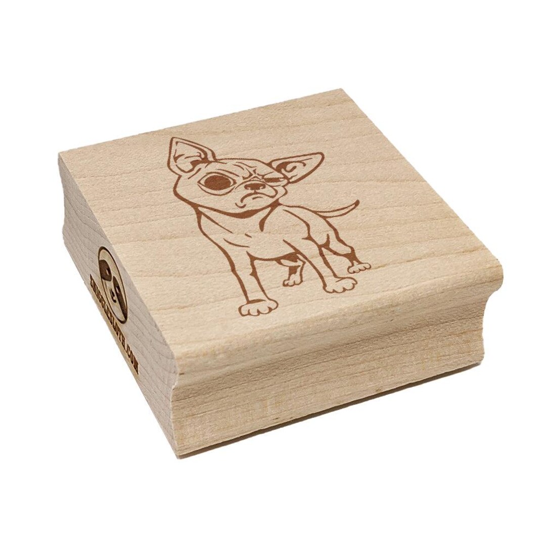 Suspicious Chihuahua Dog Square Rubber Stamp for Stamping Crafting - Etsy