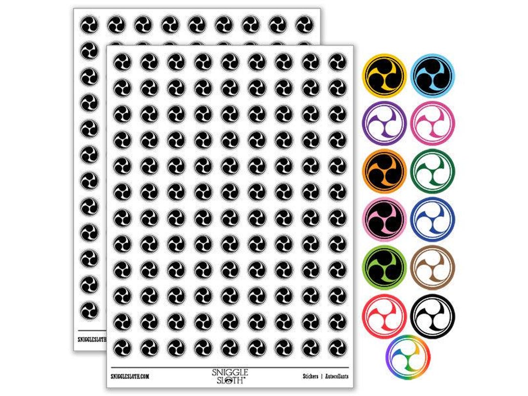 Mitsu Tomoe Japanese Shinto God Symbol Samurai Charm Round Sticker Pack ...