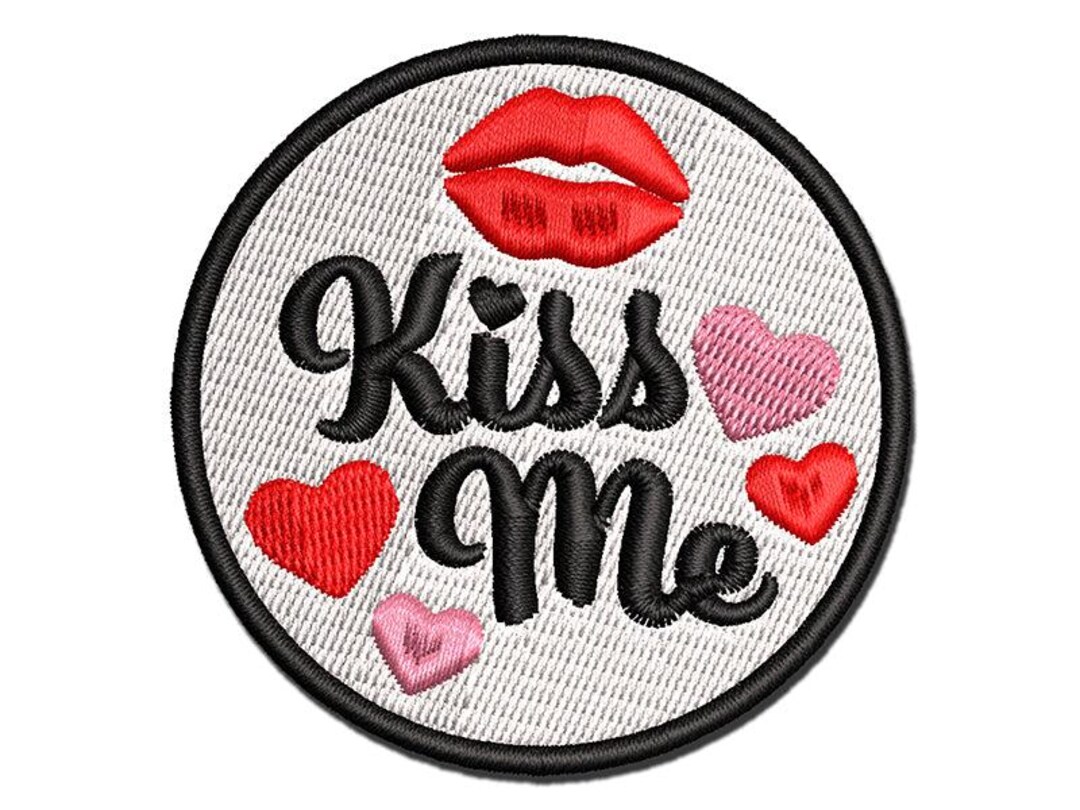 Kiss Me Lips Multi-color Embroidered Iron-on or Hook & Loop Patch ...