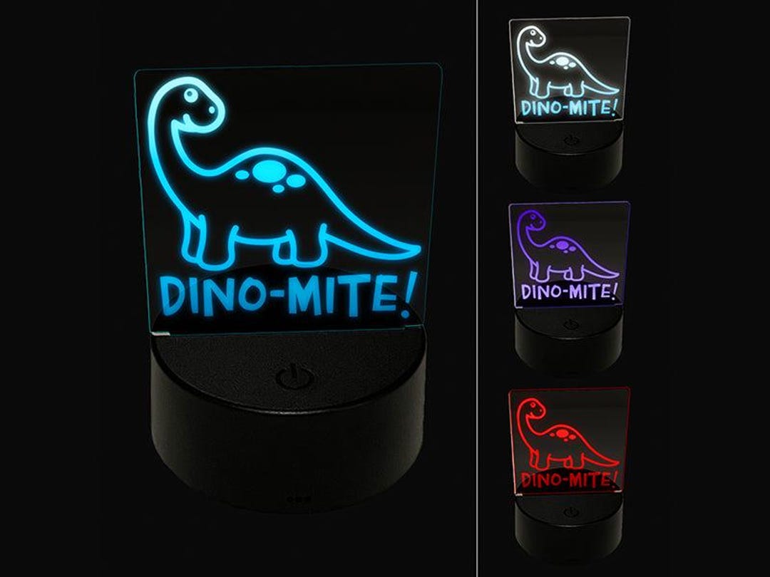 Dino-mite Dynamite Dinosaur Teacher School Recognition 3D Illusion LED ...