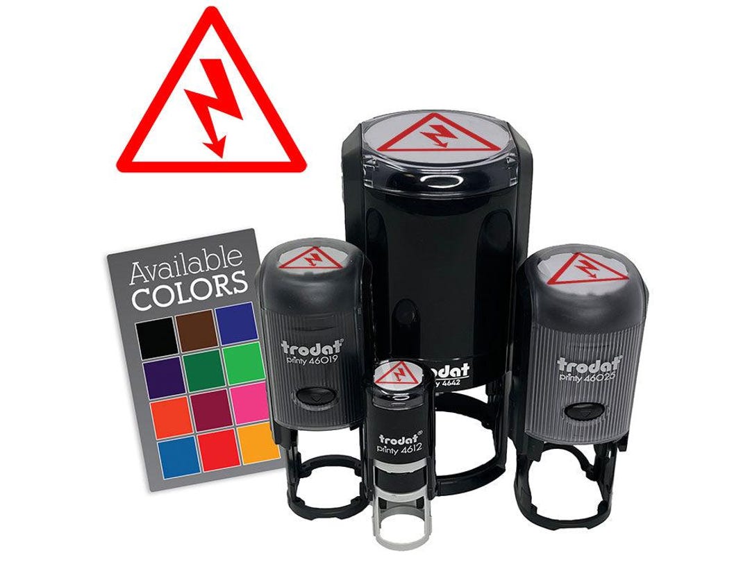 Electrical Hazard Risk Warning Danger Sign Self-inking Rubber Stamp ...