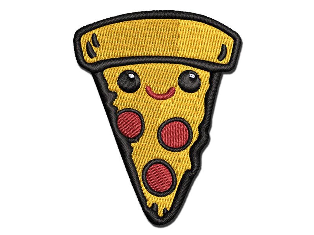 Cute Kawaii Pepperoni Pizza Multi-color Embroidered Iron-on or Hook & Loop Patch Applique - Etsy