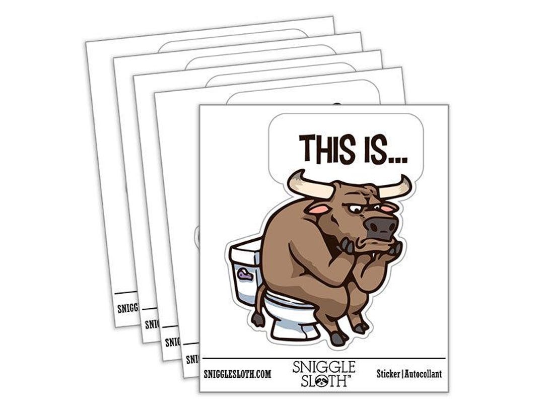 Water Bottle Sticker Set This is Bull Crap Toilet Humor Funny Cute ...