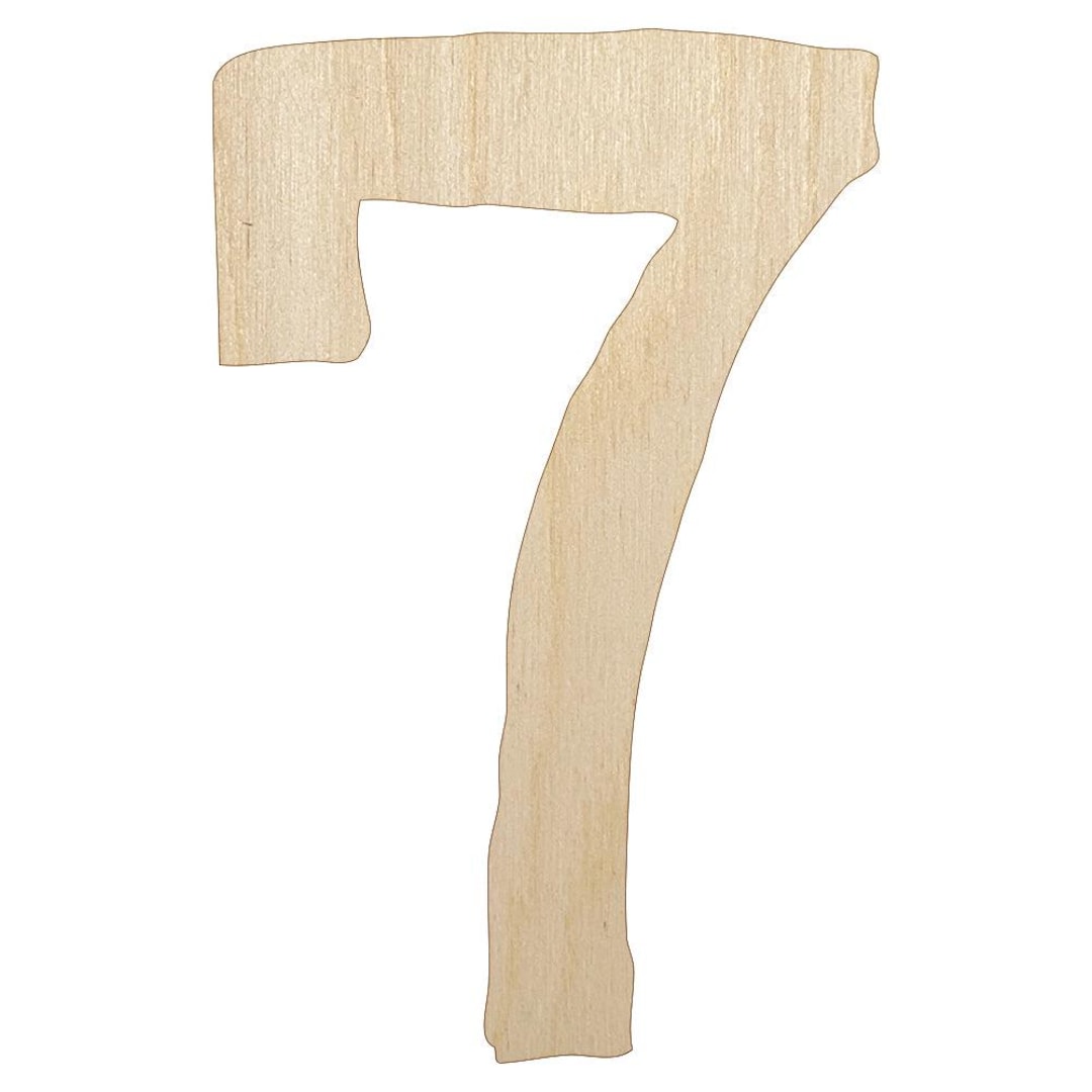 Number 7 Seven Cute Typewriter Font Unfinished Wood Shape Piece Cutout ...