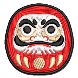 Japanese Daruma Doll Zen Buddhism Bodhidharma Multi-color Embroidered Iron-on or Hook & Loop ...