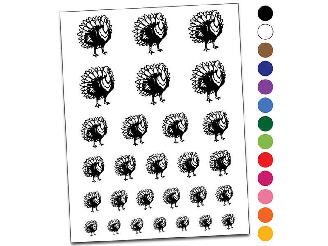 Proud Standing Turkey Temporary Tattoo Water Resistant Fake Body Art ...