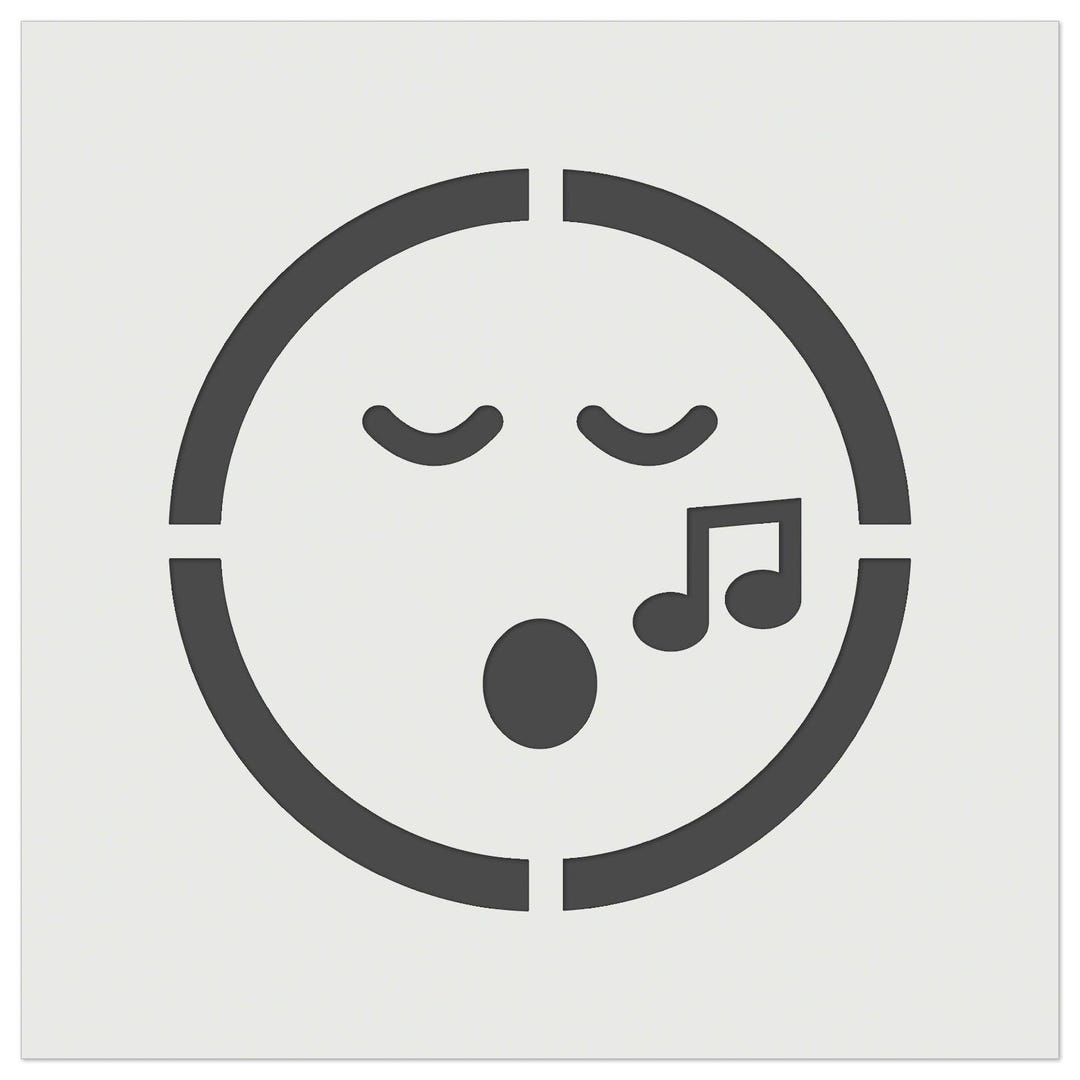 Singing Face Music Emoticon Wall Cookie DIY Craft Reusable Stencil - Etsy
