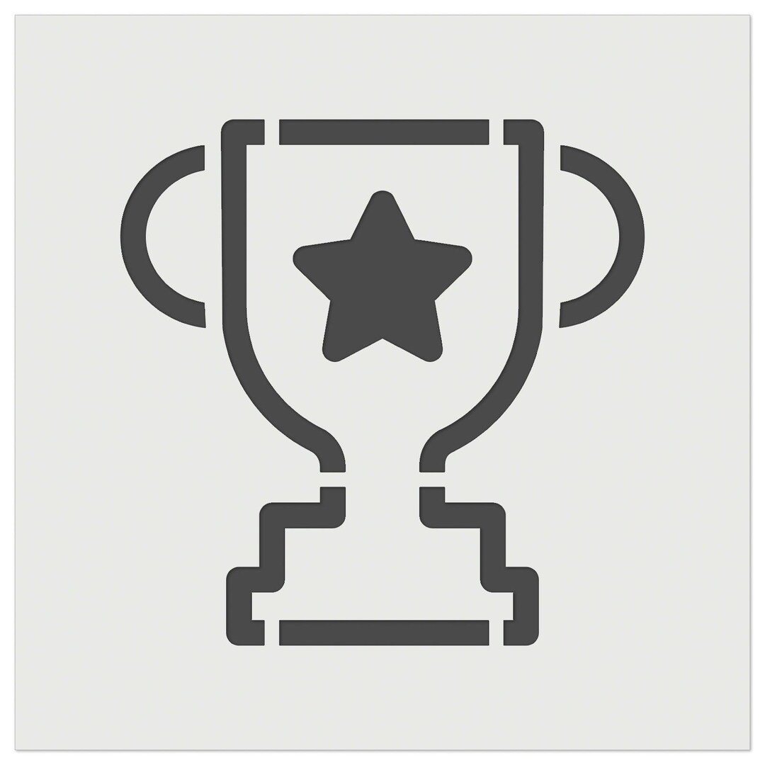 Trophy Award Outline With Star Wall Cookie DIY Craft Reusable Stencil ...