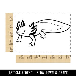 Realistic Albino Axolotl Mexican Amphibian Rectangle Rubber Stamp for ...