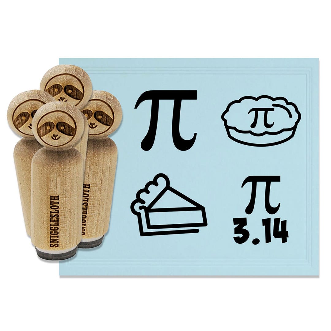 Pi Symbol 3.14 Piece of Pie Rubber Stamp Set for Stamping Crafting ...