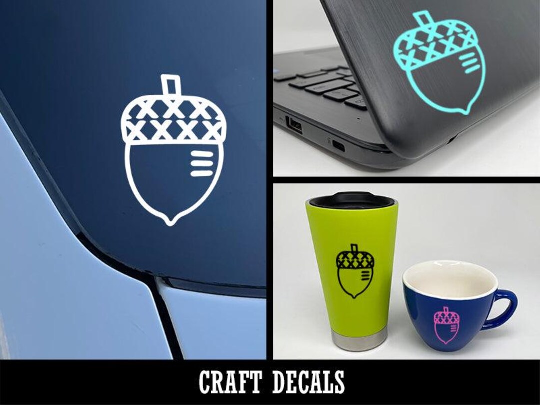 Acorn Doodle Craft Vinyl Indoor Outdoor Decal Sticker for DIY Projects ...