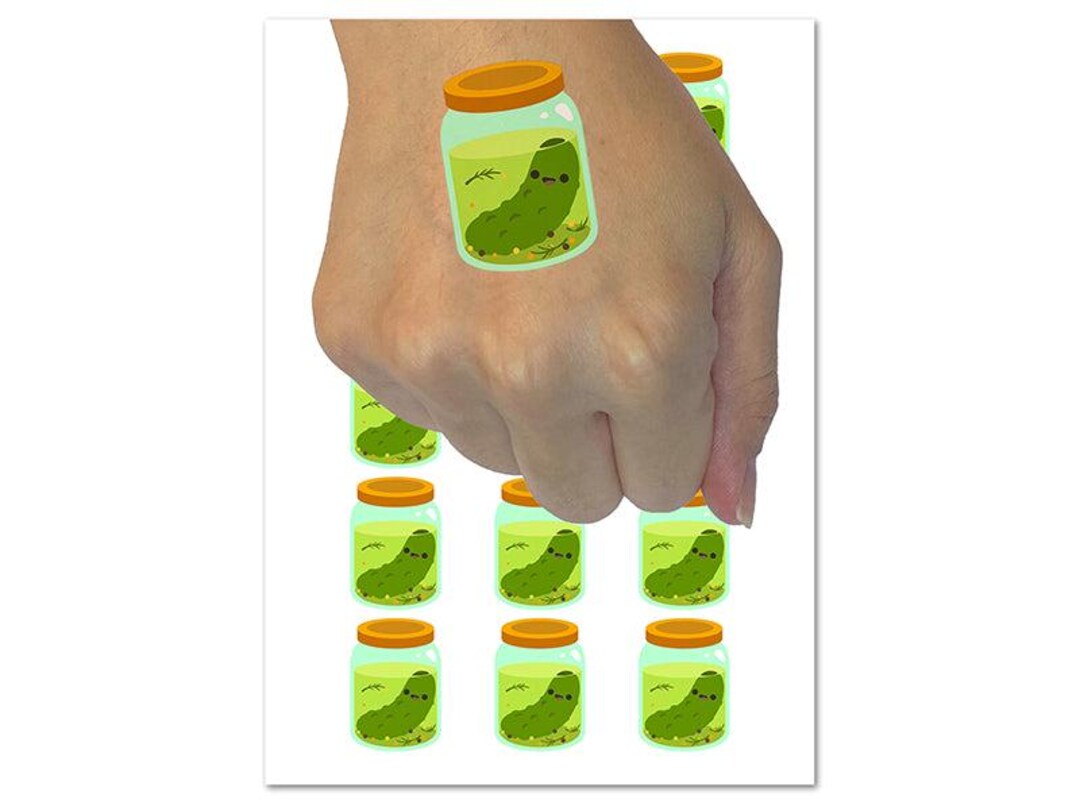 Pickle in Jar Temporary Tattoo Water Resistant Fake Body Art Set ...