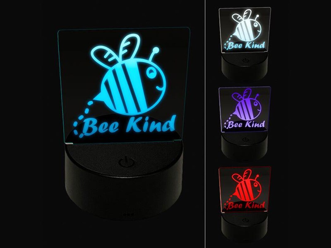 Be Kind Bumble Bee Kindness 3D Illusion LED Night Light Sign Nightstand ...