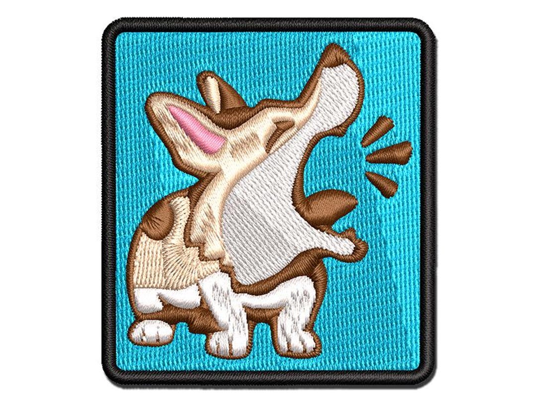 Barking Spotted Dog Corgi Multi-color Embroidered Iron-on or Hook ...