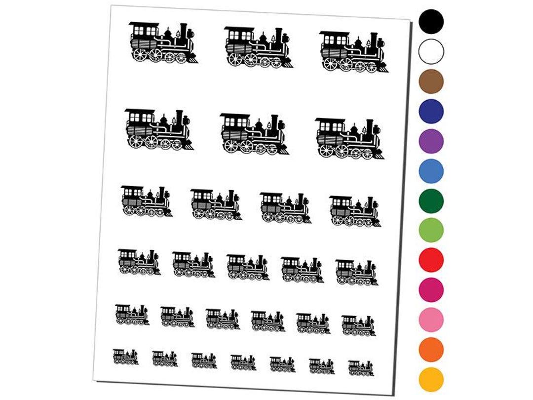 Classic Vintage Locomotive Train Steam Engine Temporary Tattoo Water ...
