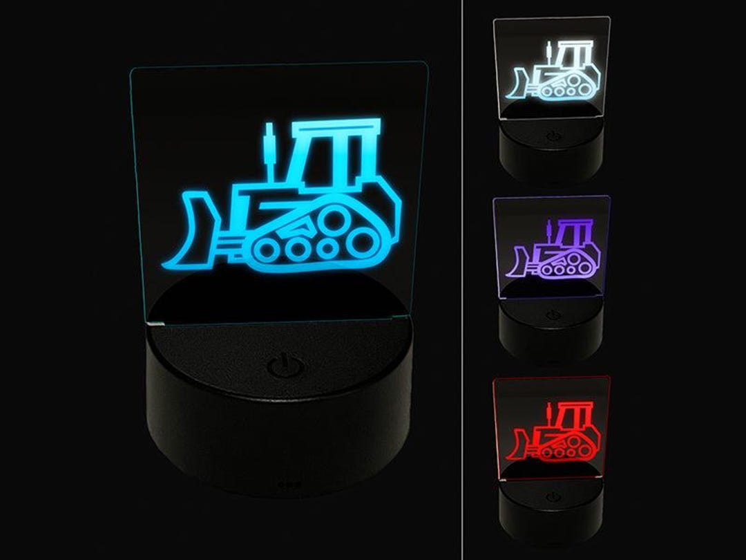 Bulldozer Dozer Construction Vehicle 3D Illusion LED Night Light Sign ...