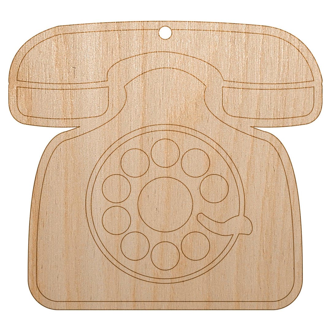 Rotary Dial Phone Unfinished Craft Wood Holiday Christmas Tree DIY Pre ...