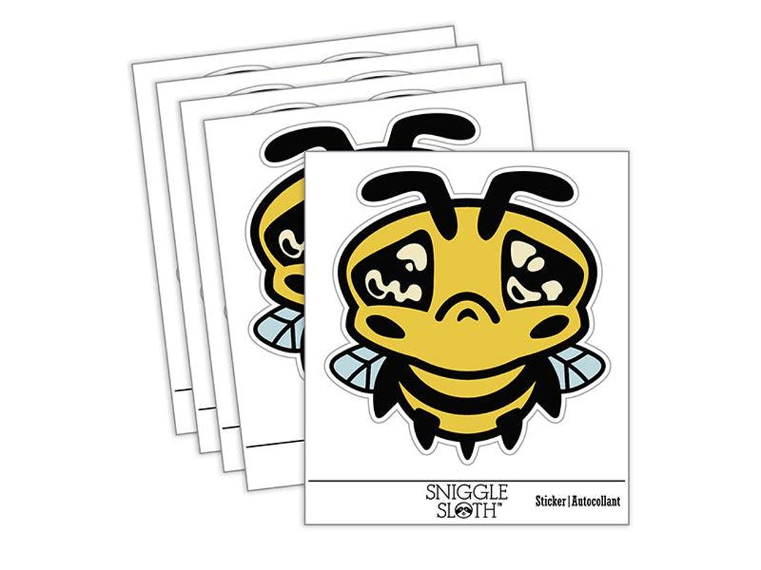 Cute Bee Sad Waterproof Vinyl Phone Tablet Laptop Water Bottle Sticker ...
