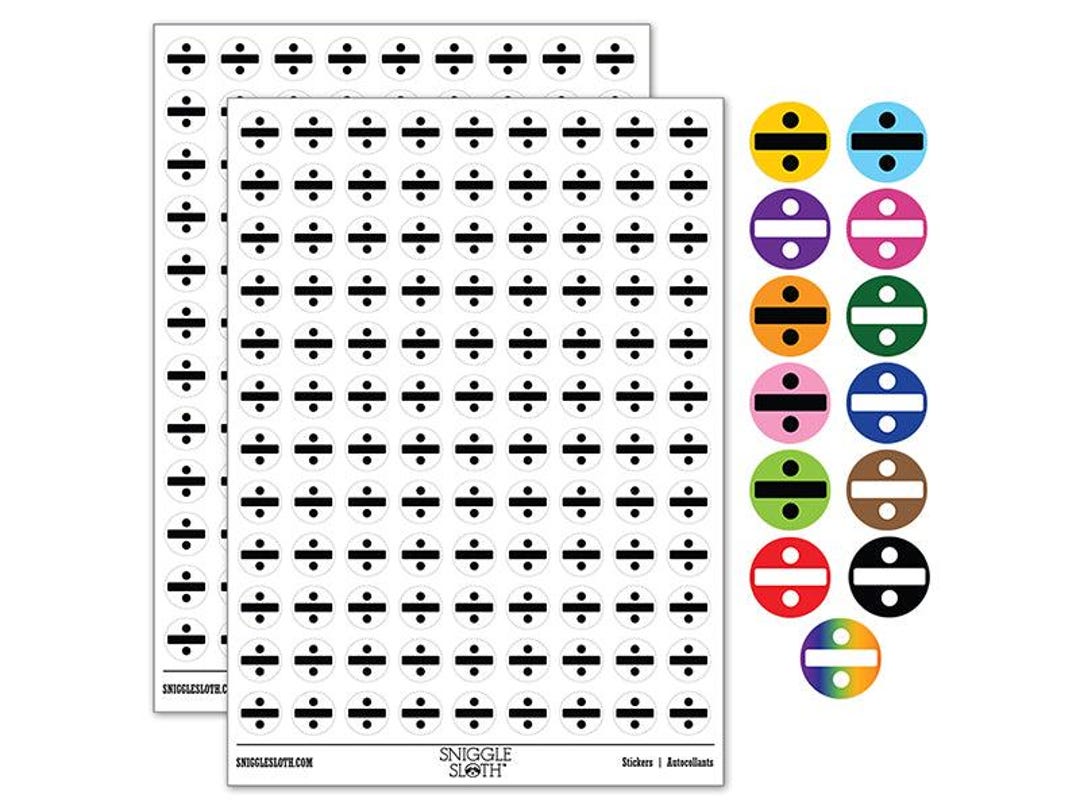 Division Divide Math Symbol 200+ 0.50 Inch Round Stickers - Etsy