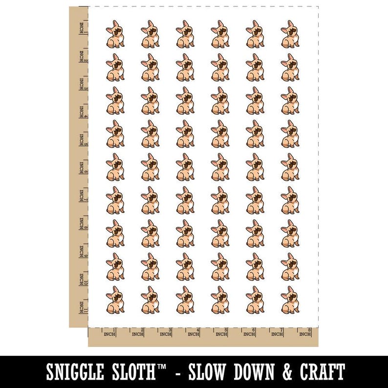 Frenchie Sitting Tilting Head French Bulldog Dog Temporary Tattoo Water ...