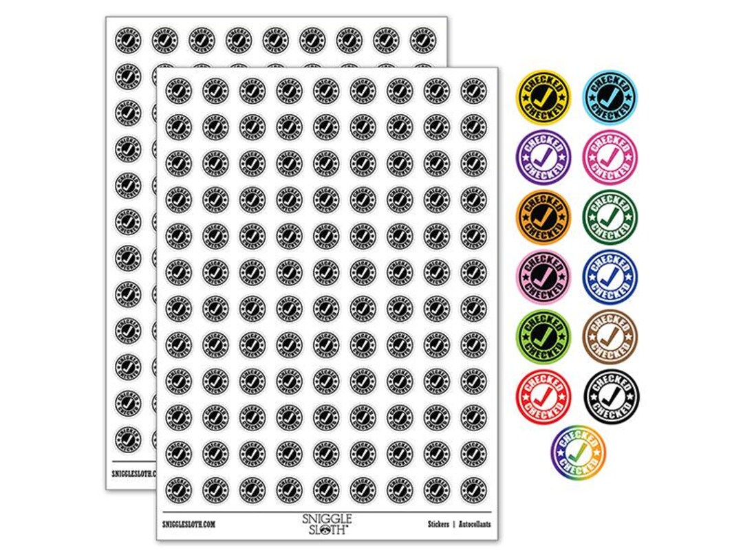 Checked Check Mark Teacher School 200+ 0.50 Inch Round Stickers - Etsy