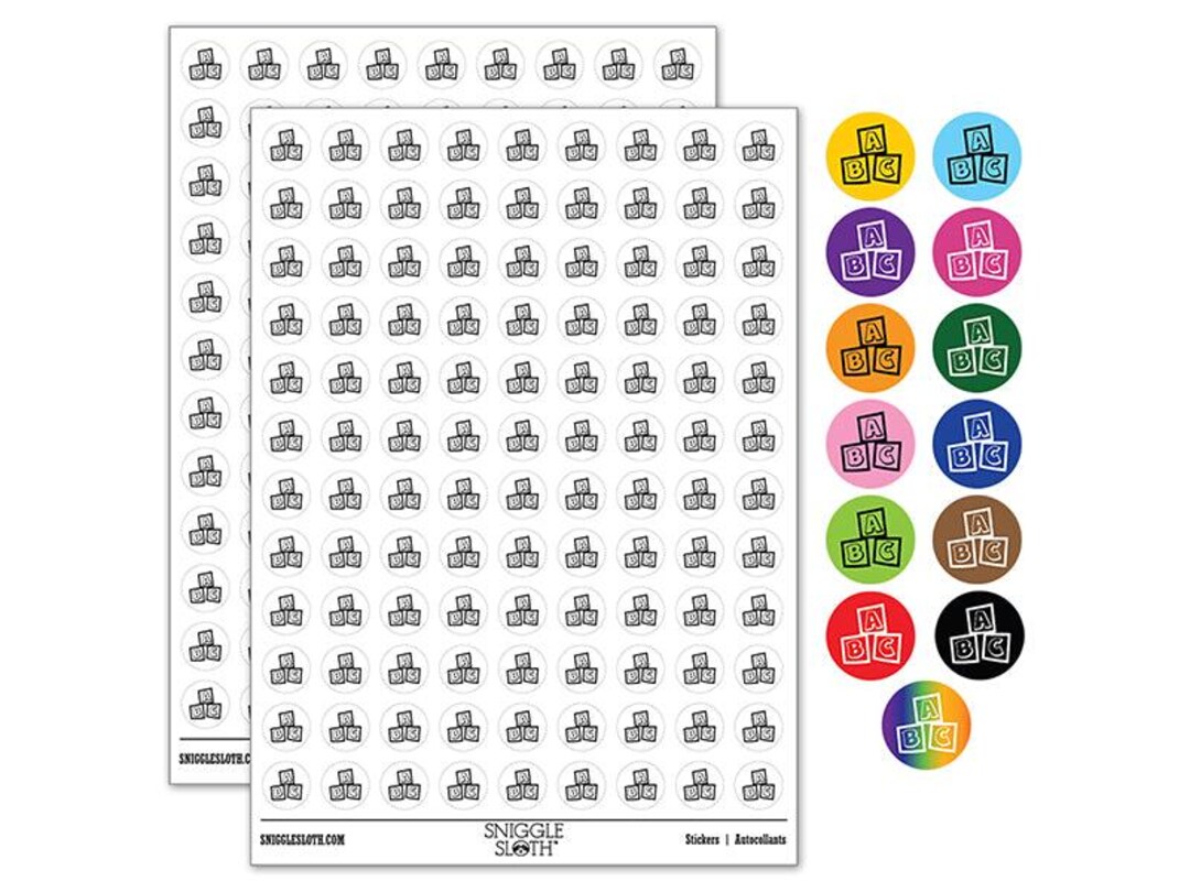 ABC Kids Baby Blocks 200+ 0.50" Round Stickers - Etsy