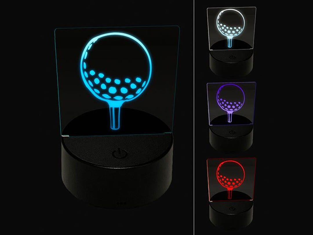 Golf Ball on Tee 3D Illusion LED Night Light Sign Nightstand Desk Lamp ...