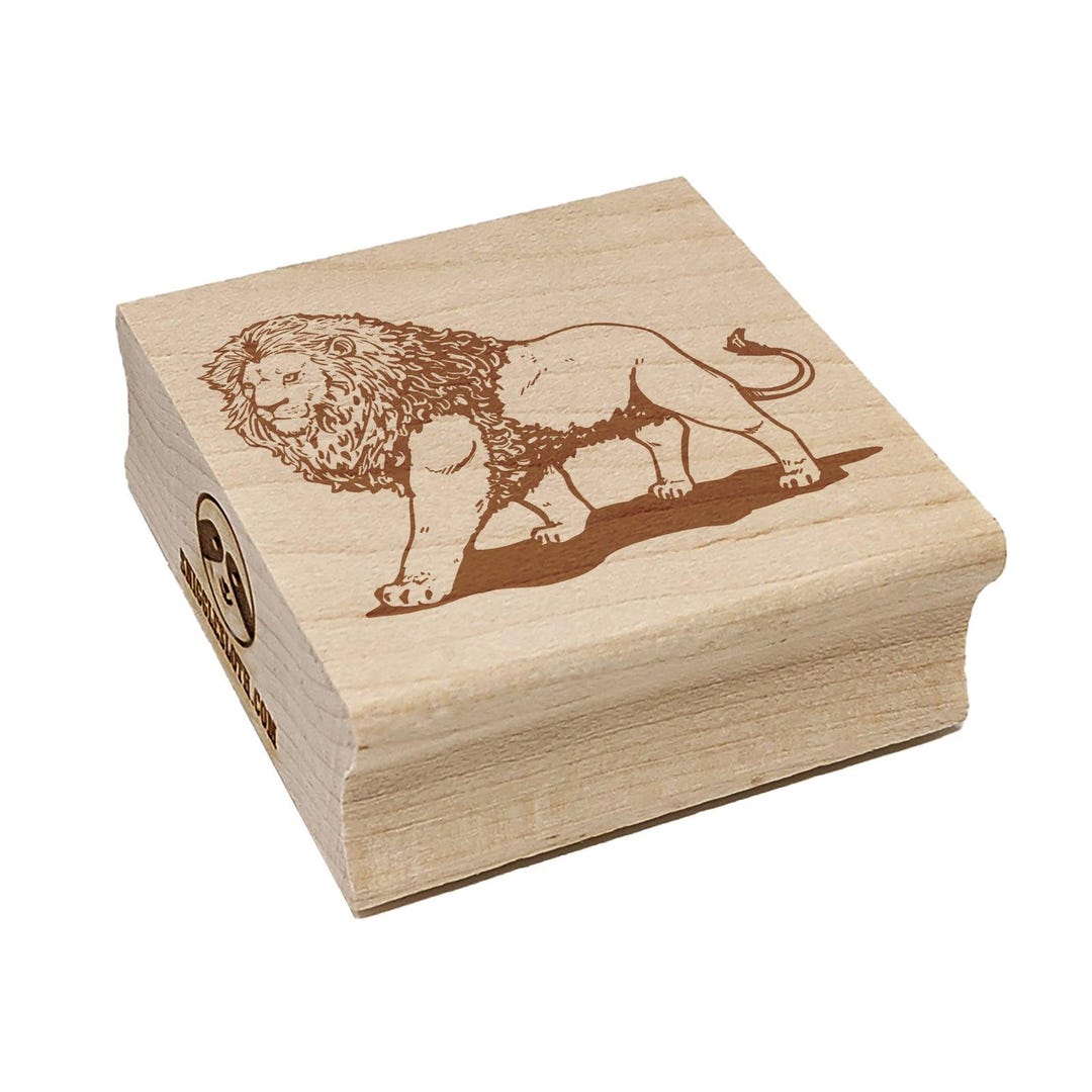 Regal Maned Lion Walking Square Rubber Stamp for Stamping Crafting - Etsy