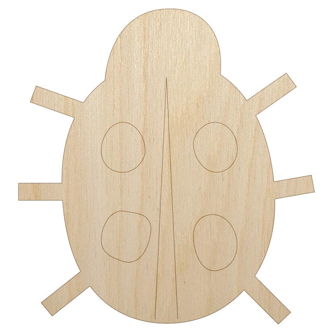 Cute Ladybug Unfinished Wood Shape Piece Cutout for DIY Craft Projects ...
