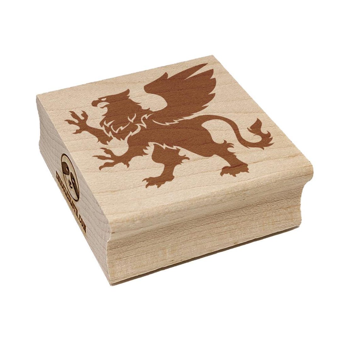 Regal Heraldic Griffin Square Rubber Stamp for Stamping Crafting - Etsy