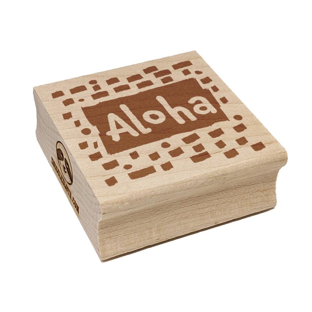 Aloha Hello Hawaiian Doodle Square Rubber Stamp for Stamping Crafting ...
