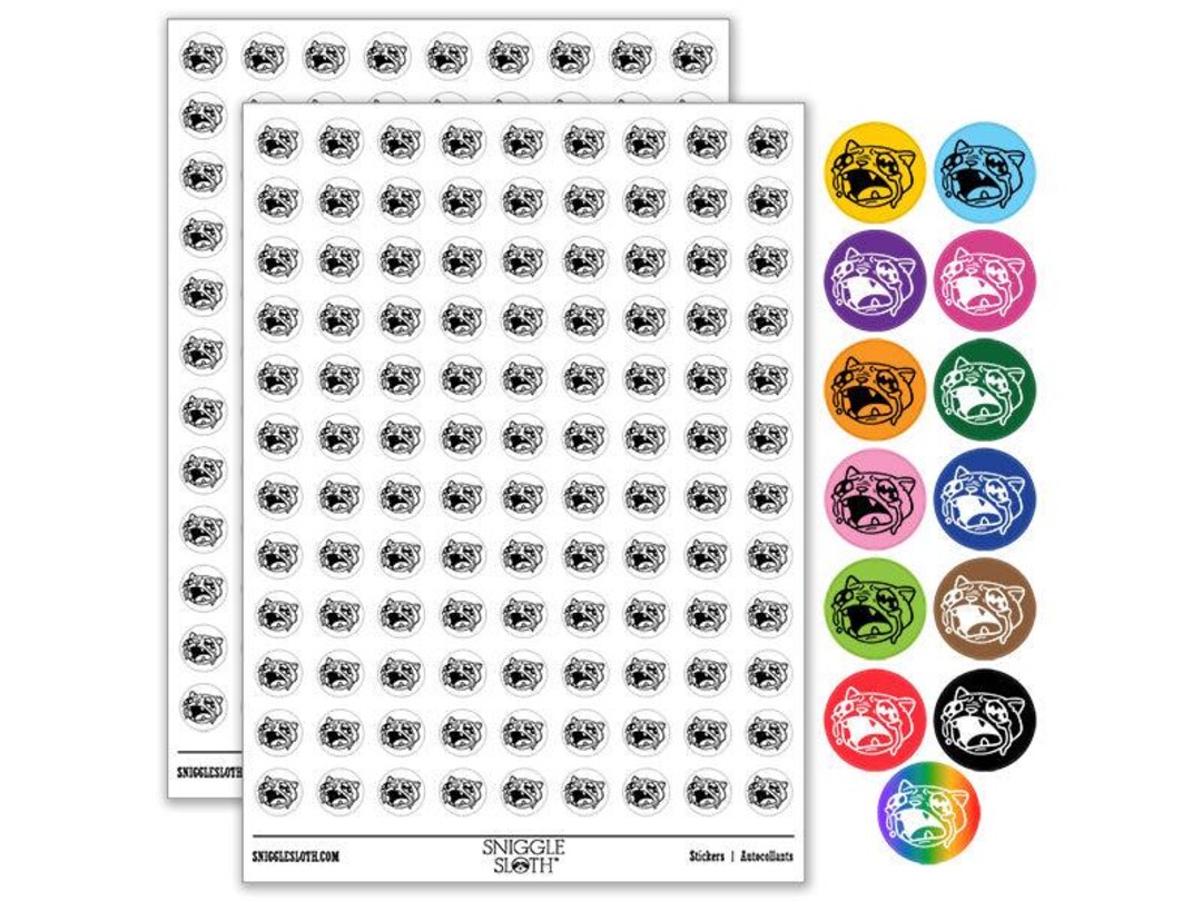 Ugly Crying Cat Watery Eyes Tears Round Sticker Pack - Etsy