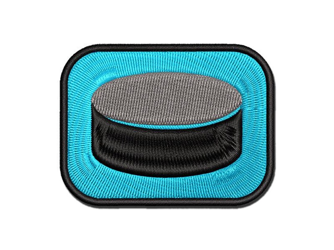 Ice Hockey Puck Sport Multi-color Embroidered Iron-on or Hook & Loop ...
