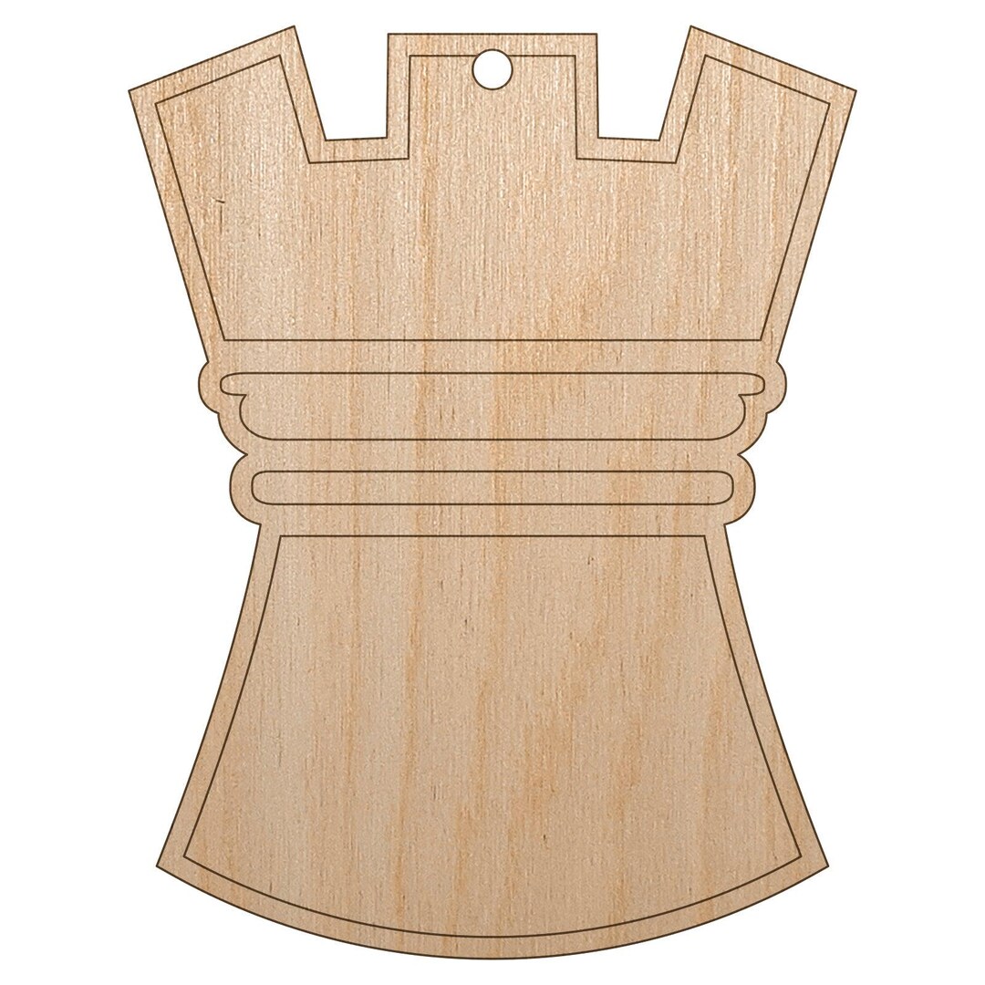 Chess Piece White Rook Unfinished Craft Wood Holiday Christmas Tree DIY ...