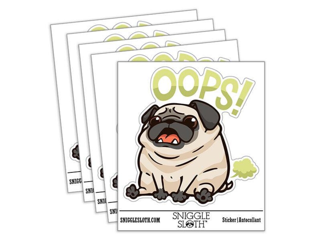 Pug Fart Oops Accident Funny Dog - Etsy