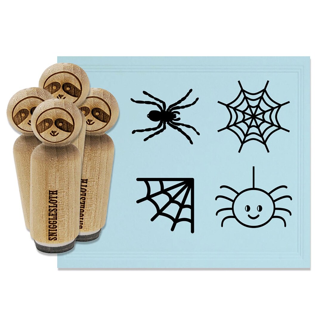 Cute Scary Spiders Webs Rubber Stamp Set for Stamping Crafting Planners ...