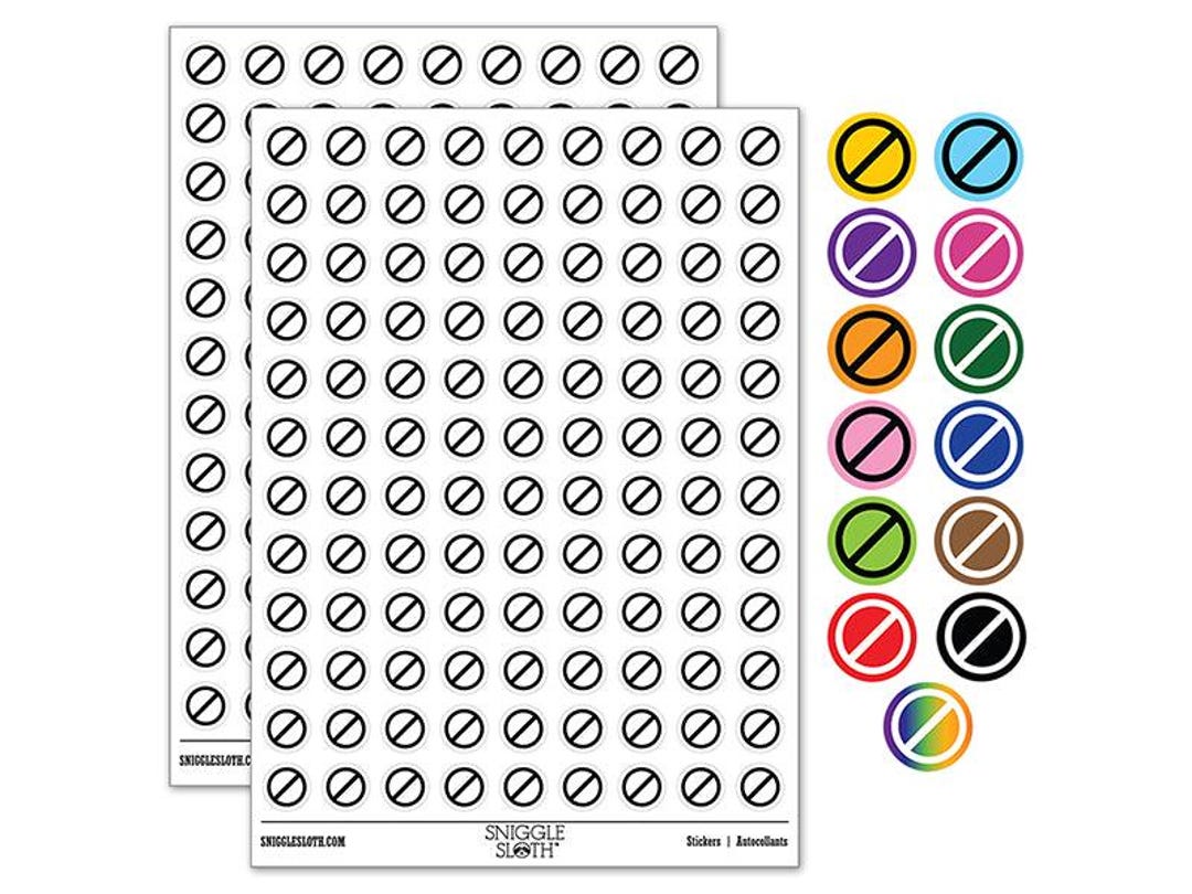 No Do Not Circle Solid 200+ 0.50" Round Stickers - Etsy