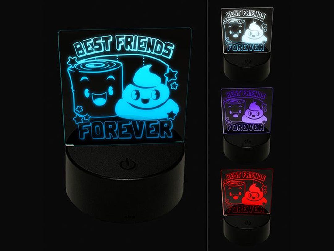 Toilet Paper and Poop Best Friends Forever Friendship Love 3D Illusion ...